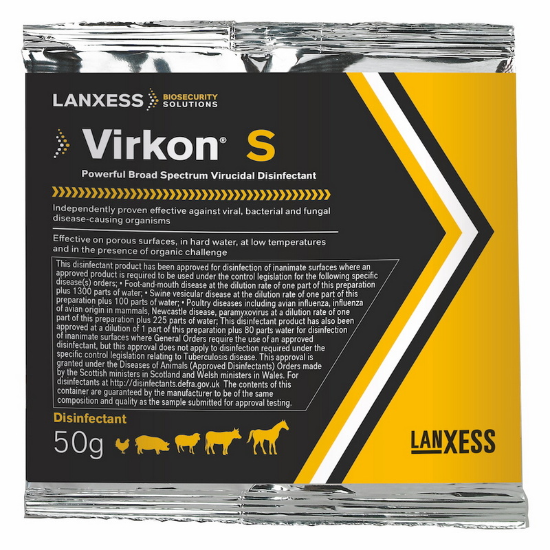 Disinfectants: Virkon S Powder 50gm sachet